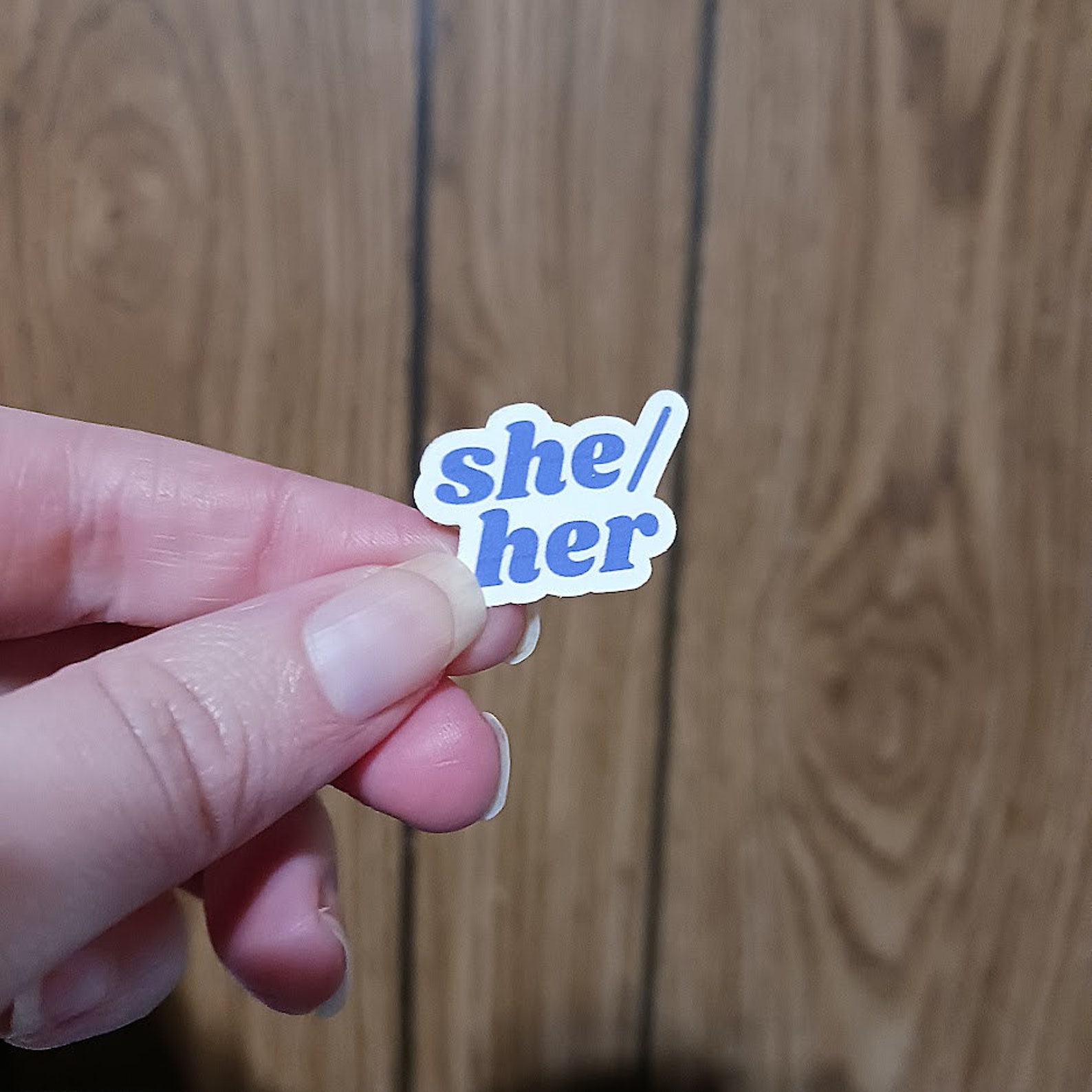 Mini Tiny She/her Sticker Pronouns Laptop Tumbler Decal - Etsy