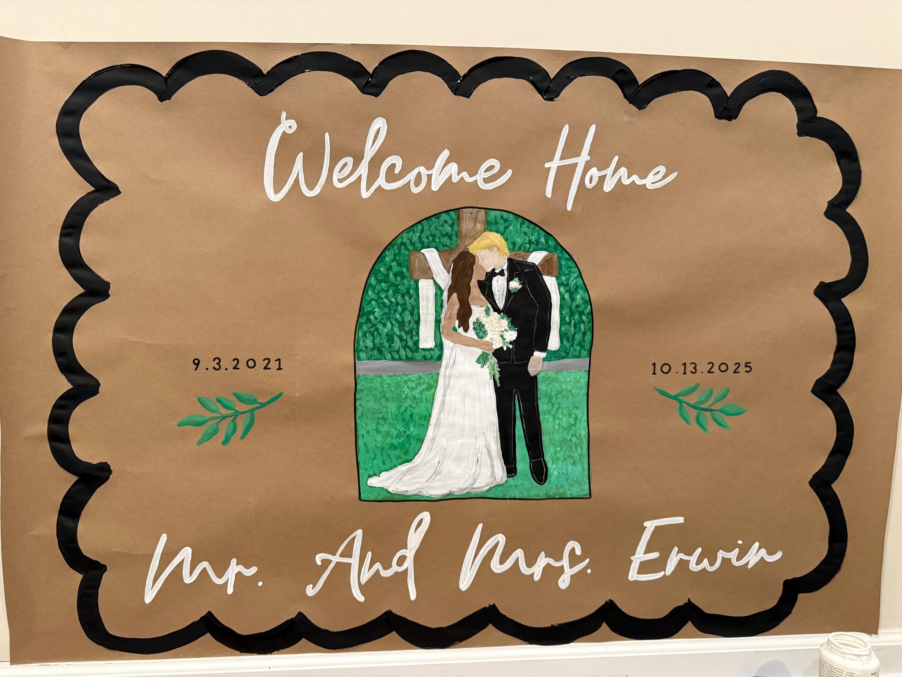 Hand Painted Brown Craft Paper Banner for All Occasions Birthdays ...