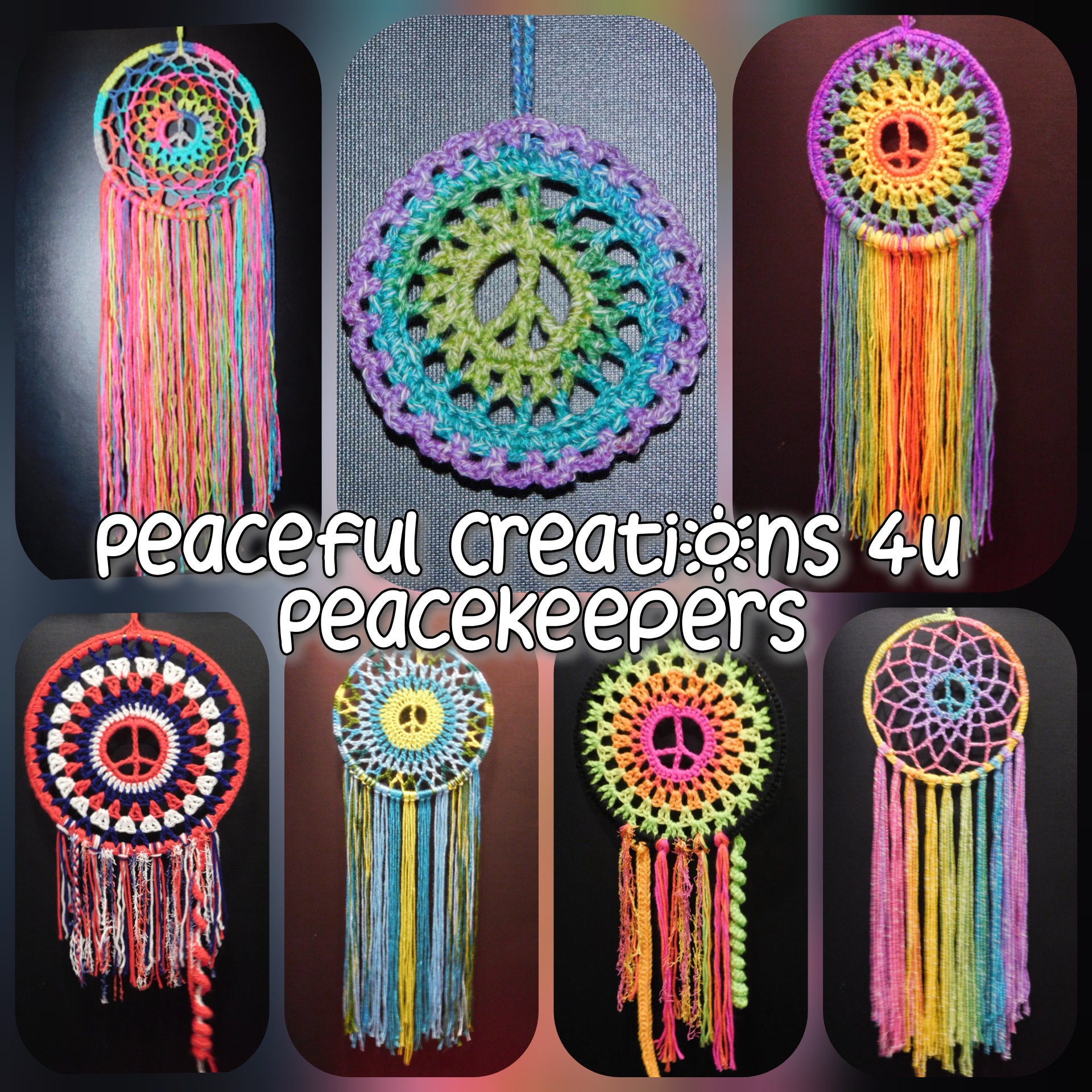 Peace Sign Mini Ornaments Handmade - Etsy