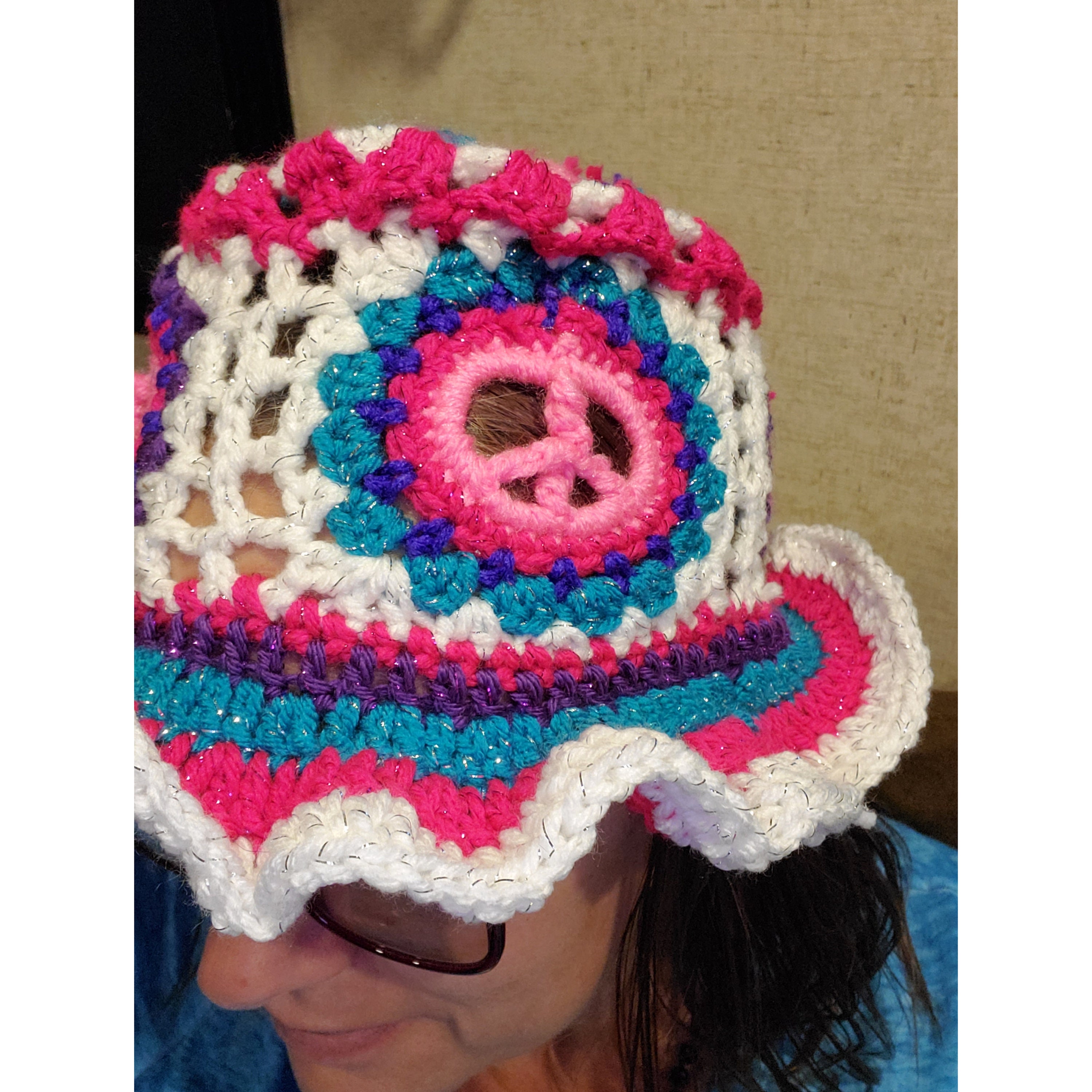 Crochet Pattern Peace Sign Bucket Hat - Etsy