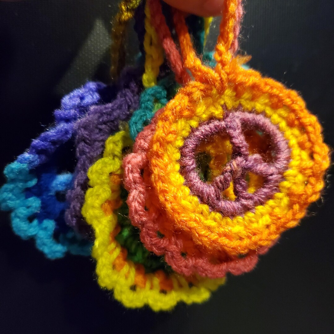 Peace Sign Mini Ornament Granny Square Center Digital Pattern - Etsy
