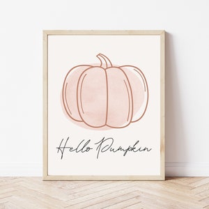 Hello Pumpkin Printable Wall Art Boho Pumpkin Wall Art Fall Wall Art ...