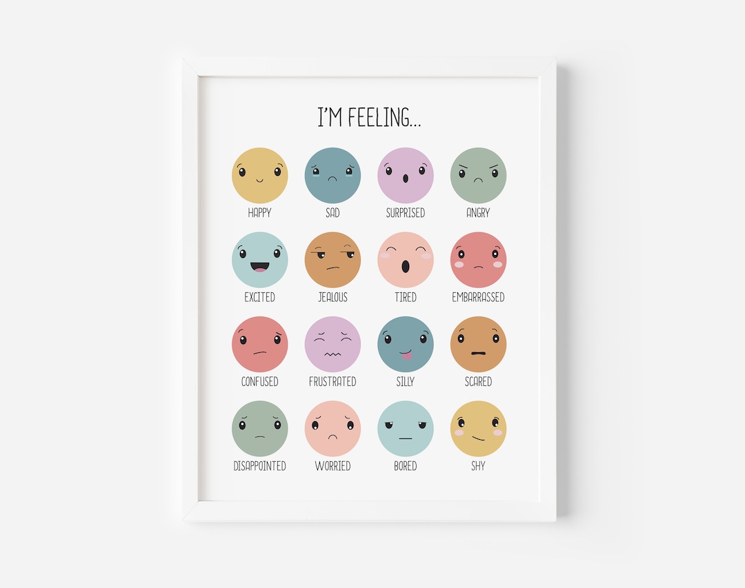 Feelings Chart Feelings Poster I'm Feeling Poster - Etsy