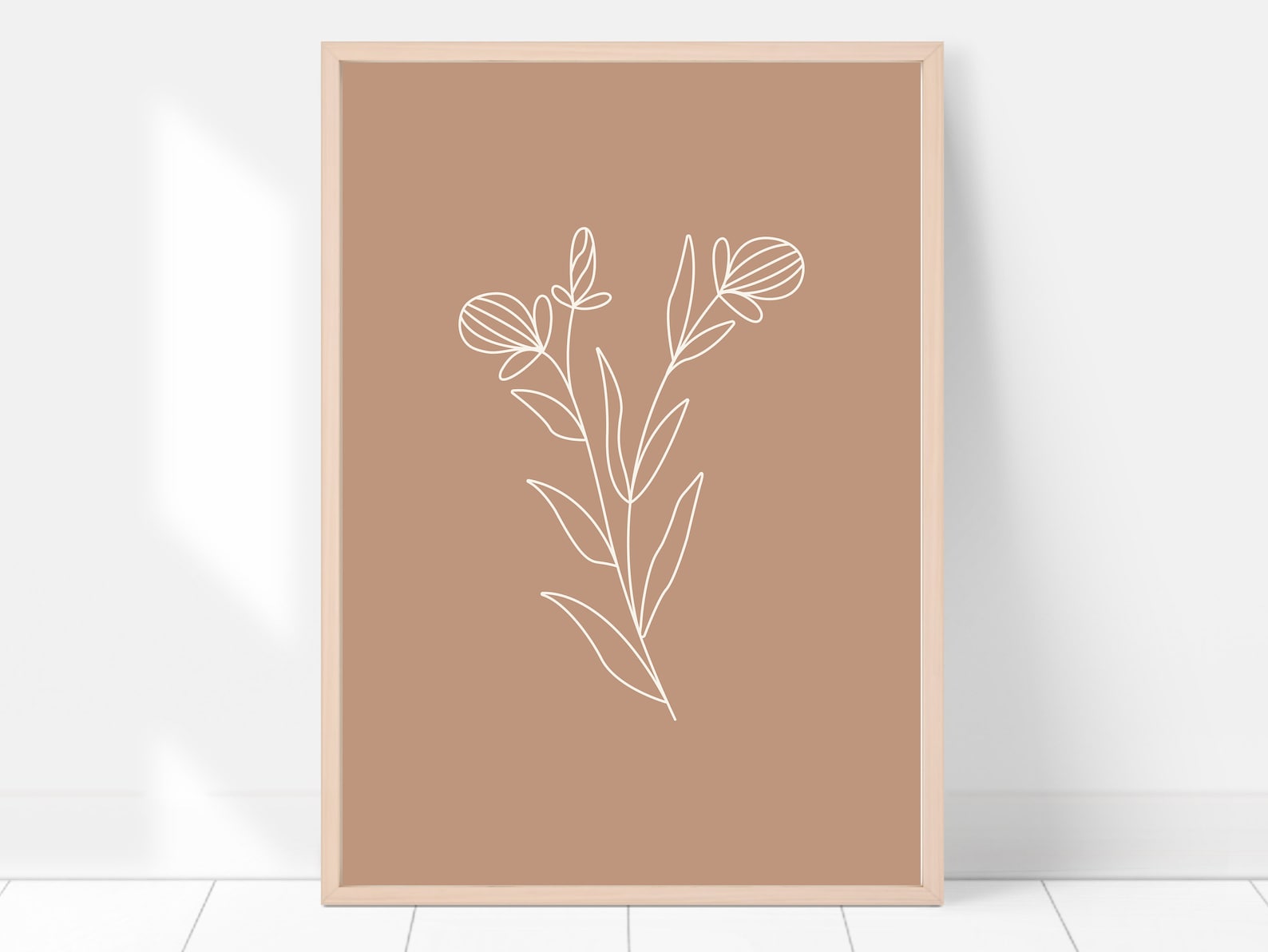 Printable Boho Floral Line Art Floral Wall Art Wildflower | Etsy
