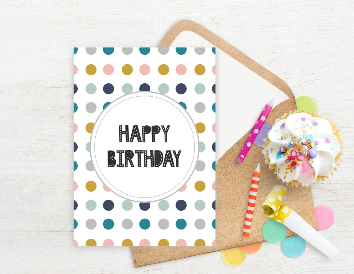 Printable Happy Birthday Greeting Card Birthday Card | Etsy