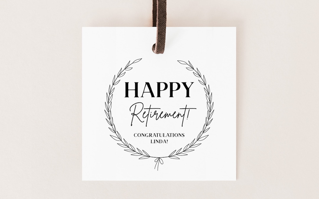 Happy Retirement Tag • Retirement Gift Tag • Retirement Tags • Happy ...