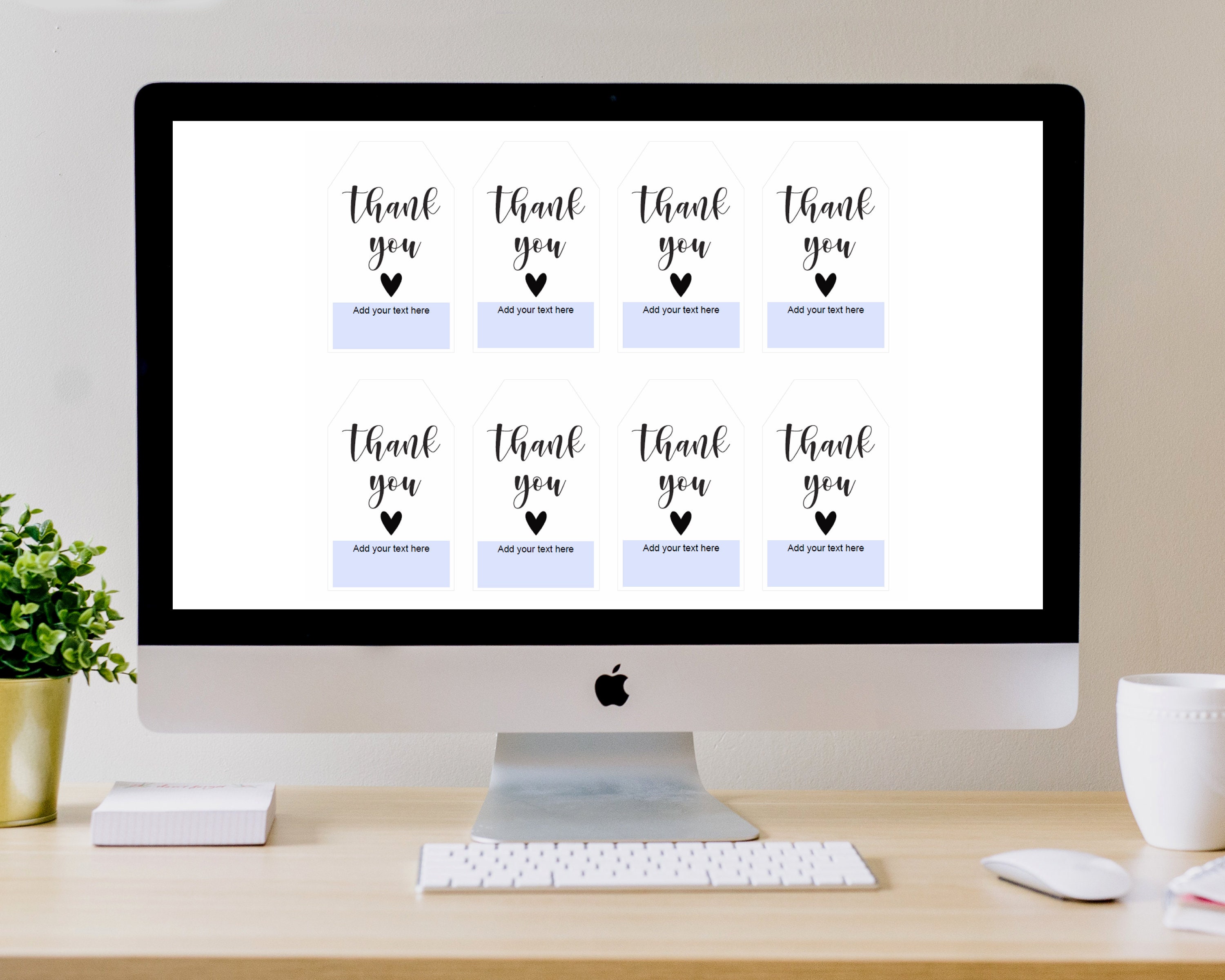 Printable Thank You Gift Tags Editable Thank You Tags | Etsy