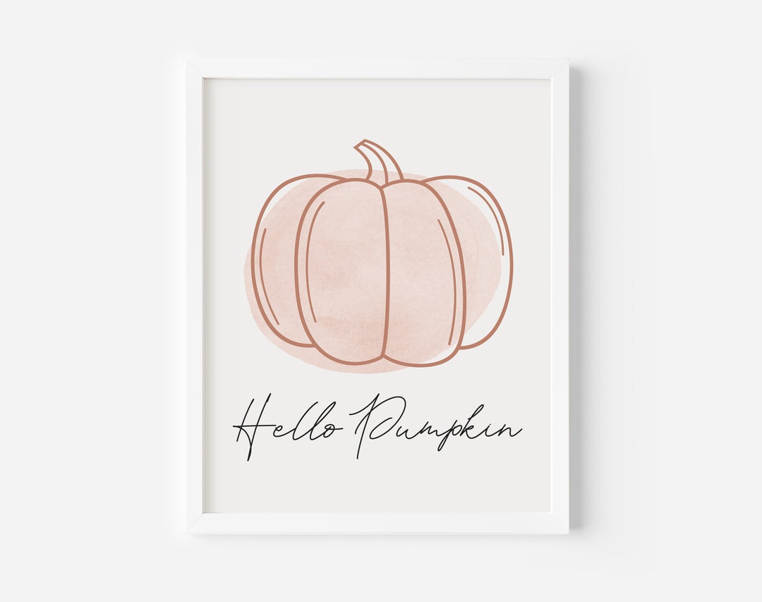 Hello Pumpkin Printable Wall Art Boho Pumpkin Wall Art Fall Wall Art ...