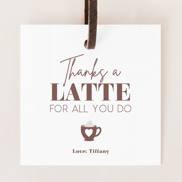 Thanks a Latte Tags - Etsy