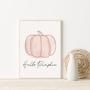 Hello Pumpkin Printable Wall Art Boho Pumpkin Wall Art Fall Wall Art ...