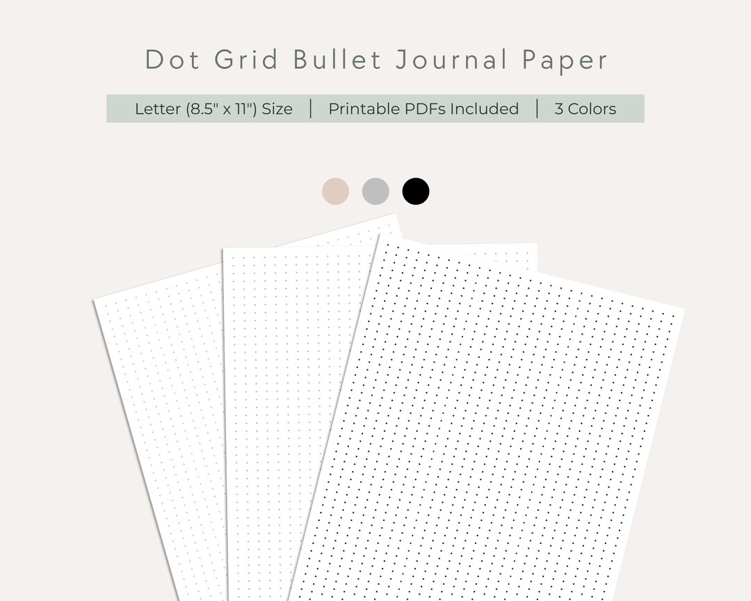 Dot Grid Bullet Journal Paper, 8.5" X 11", 3 Colors (PDF File) - Etsy