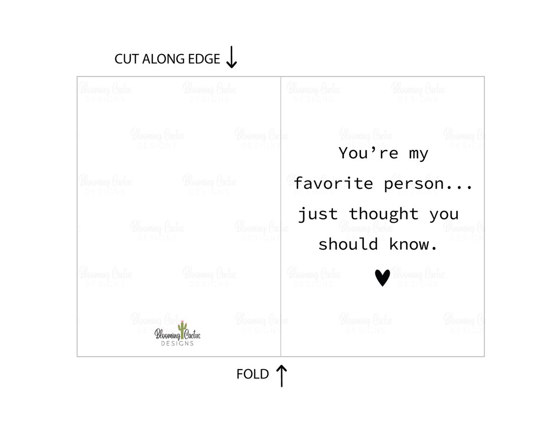 Printable You're My Favorite Person Greeting Card - Etsy