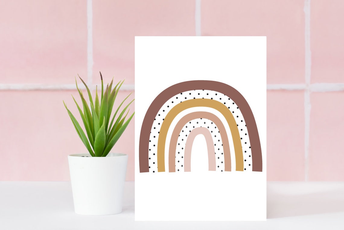 Boho Rainbow Greeting Card Boho Rainbow Card Printable - Etsy