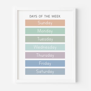 Days of the Week Poster • Days of the Week Printable Wall Art ...