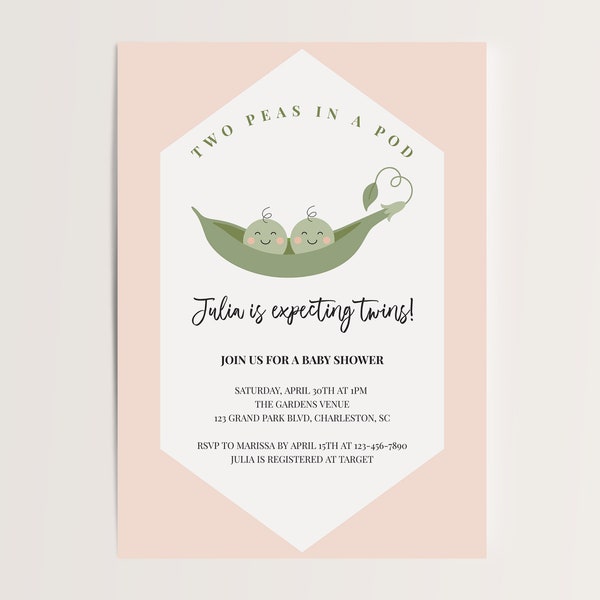 Two Peas in a Pod Invitation - Etsy