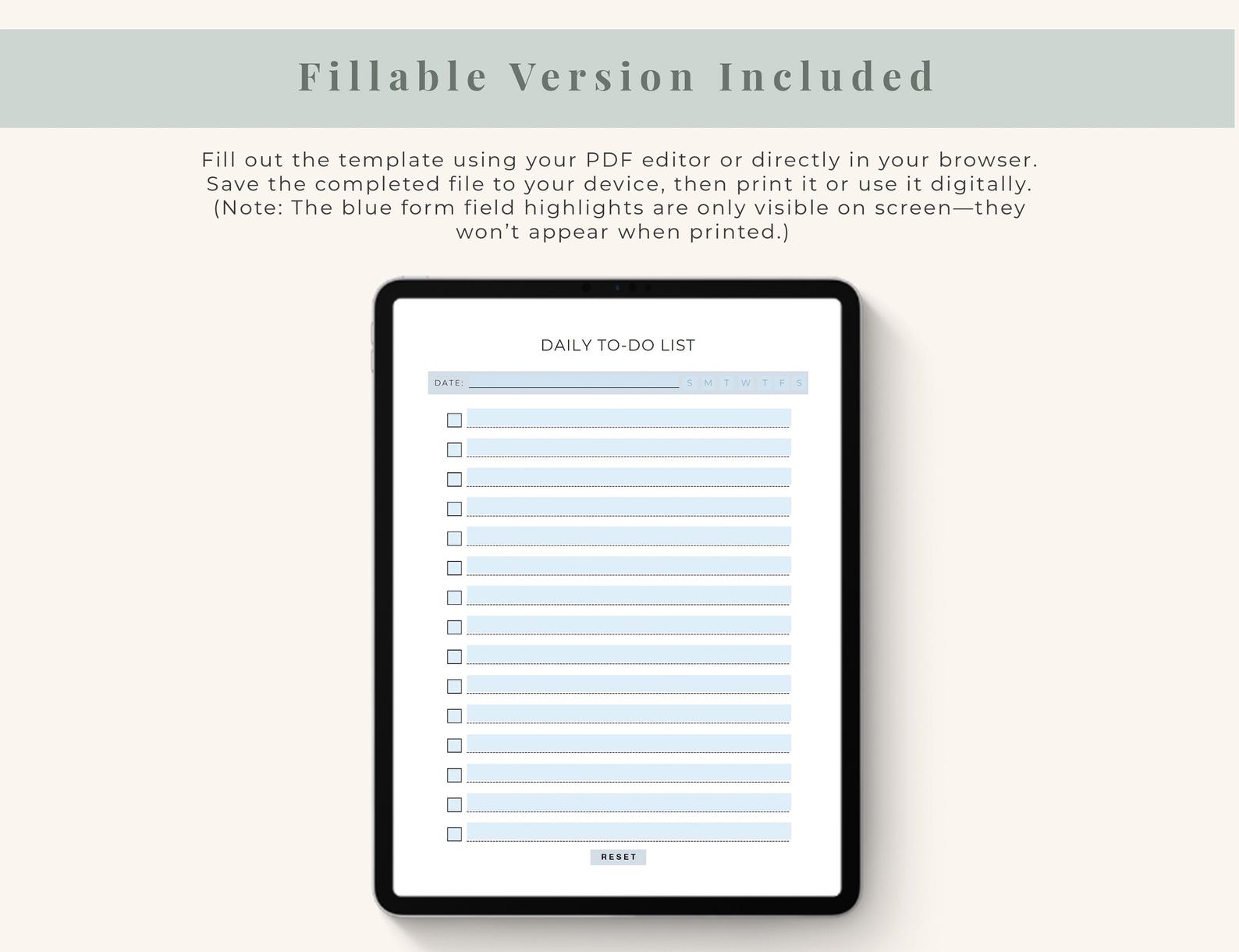 Printable To-do List: Fillable Task Planner, Letter & A4 (digital ...