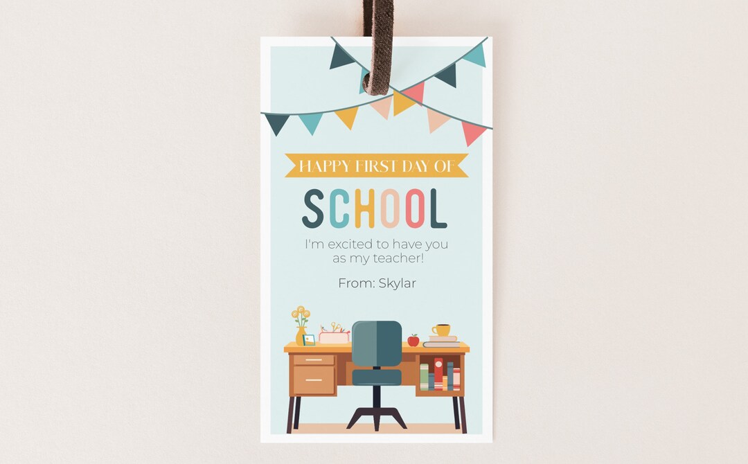 Happy First Day of School Tag Printable Back to School Tag - Etsy
