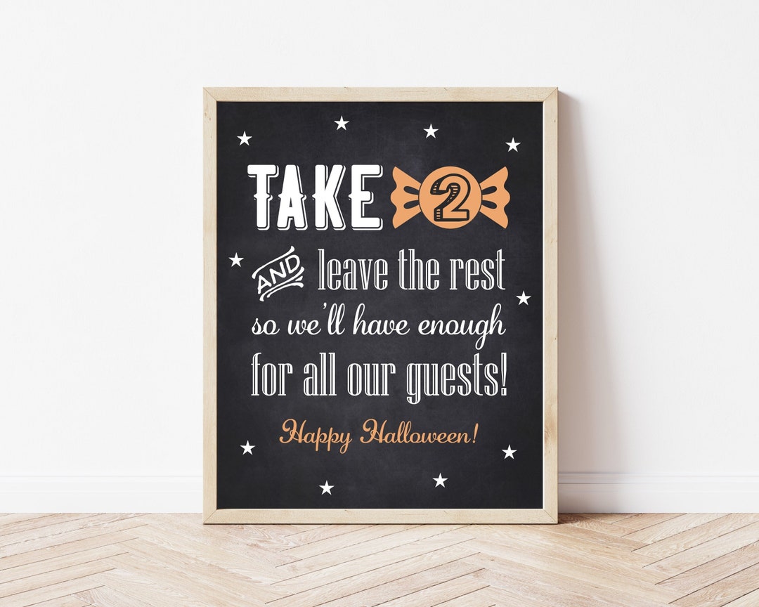 Take Two Printable Halloween Sign Printable Halloween Sign - Etsy