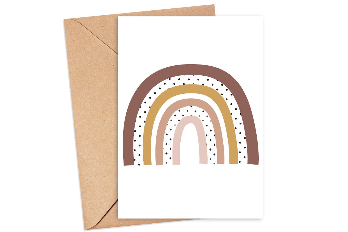 Boho Rainbow Greeting Card Boho Rainbow Card Printable | Etsy
