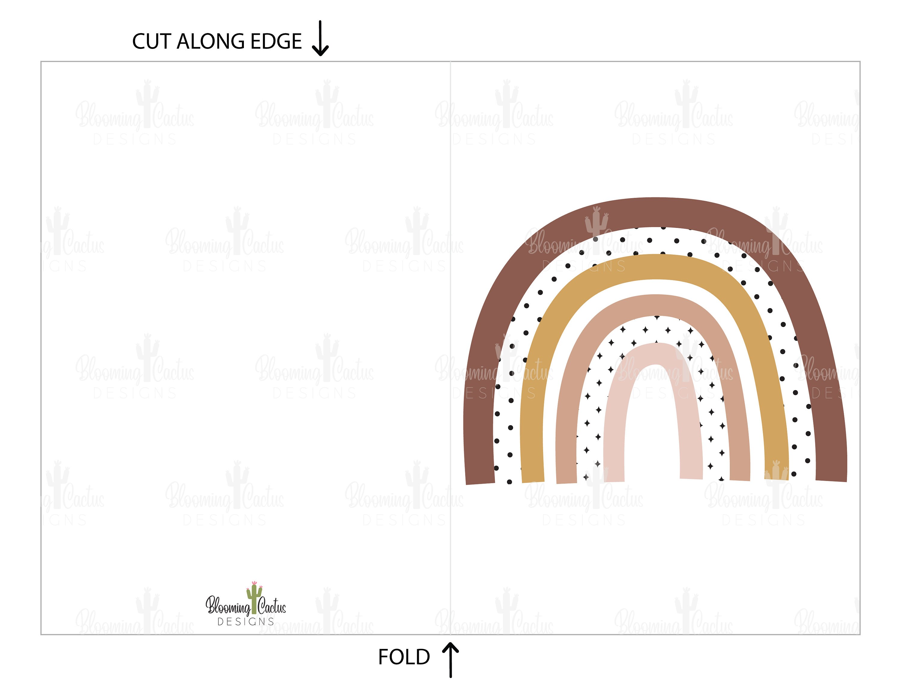 Boho Rainbow Greeting Card Boho Rainbow Card Printable | Etsy