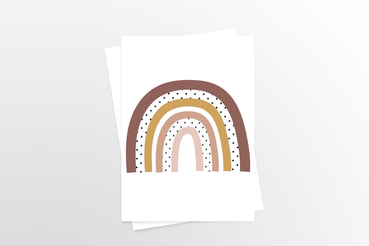 Boho Rainbow Greeting Card Boho Rainbow Card Printable | Etsy