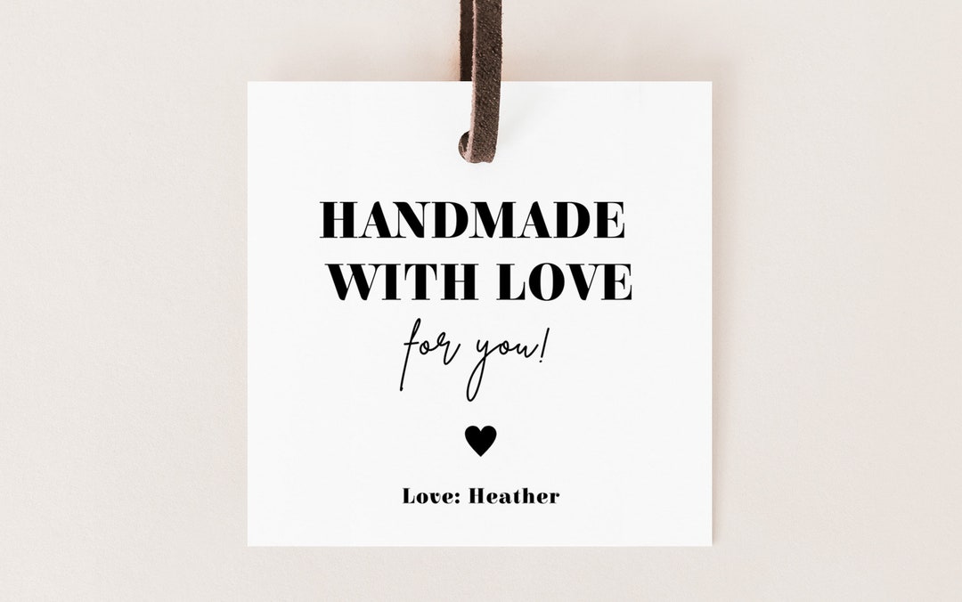 Handmade With Love Gift Tag • Tag for Handmade Gift • Handmade With ...