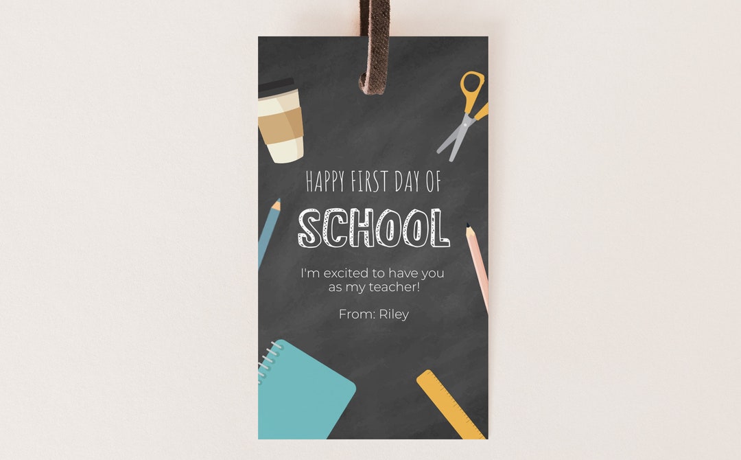 Happy First Day of School Tag, Printable Back to School Tag, Back to ...