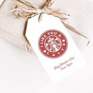 Starbucks Valentine's Day Gift Tag I Like You a Latte Valentine's Day ...