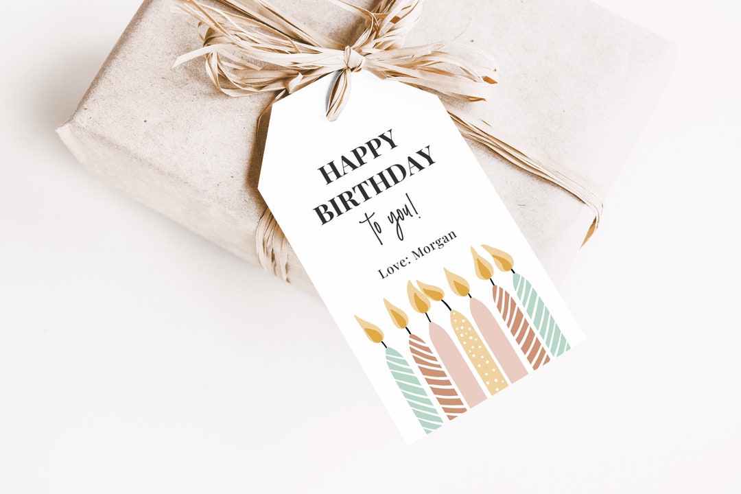 Birthday Candles Happy Birthday Gift Tag • Happy Birthday Gift Tag ...