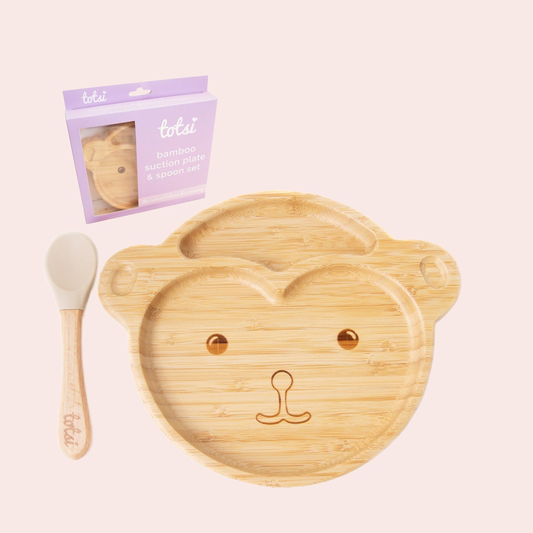 Bamboo Baby Suction Plate Set + Spoon (monkey) | Boxed Newborn Baby ...