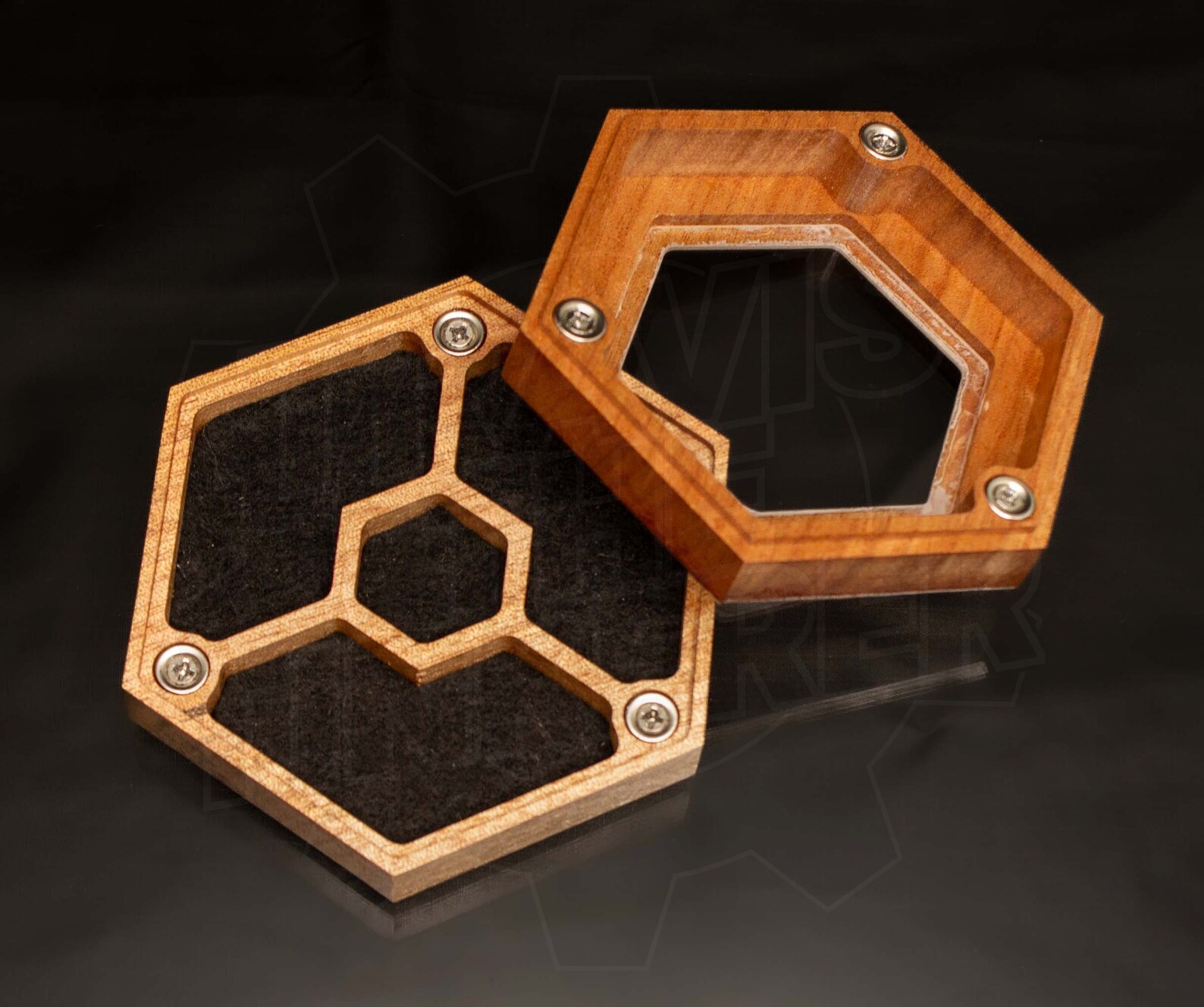Windowed Hex Dice Box Okoume - Etsy