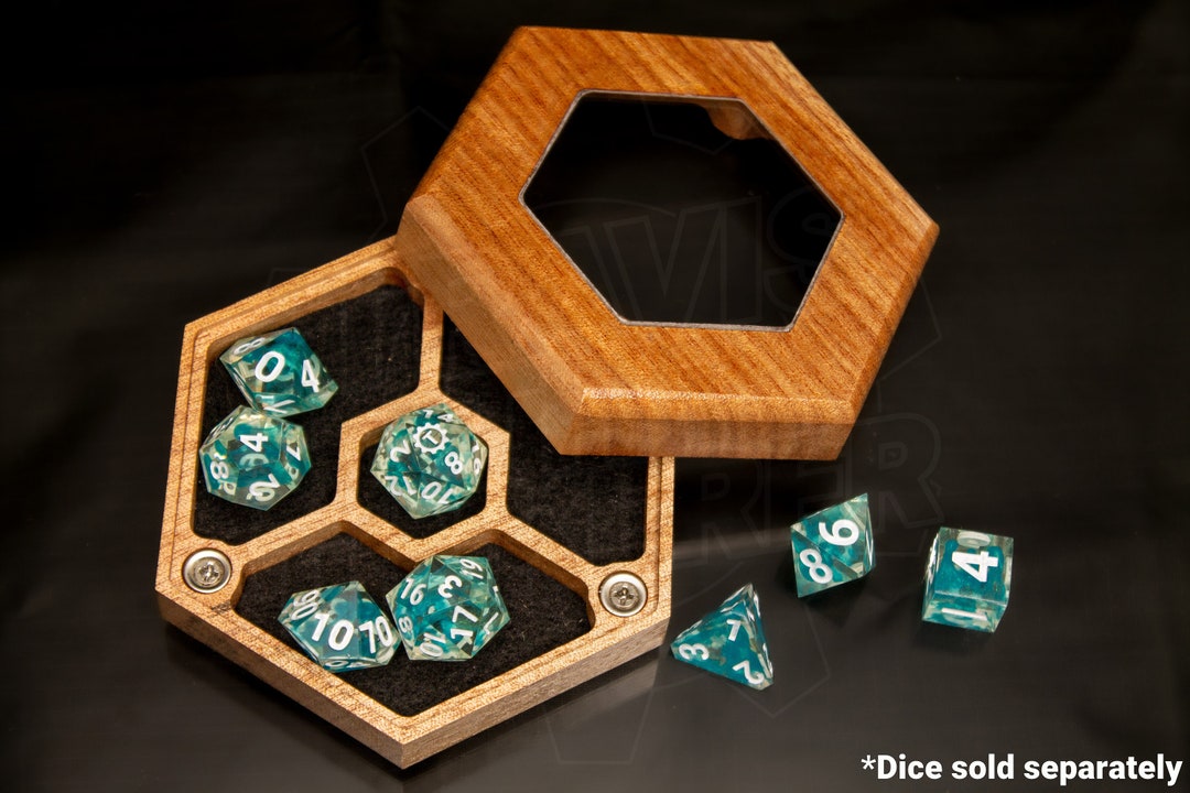 Windowed Hex Dice Box - Okoume - Etsy
