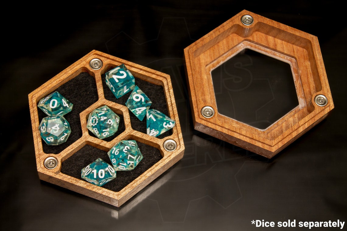 Windowed Hex Dice Box Okoume - Etsy