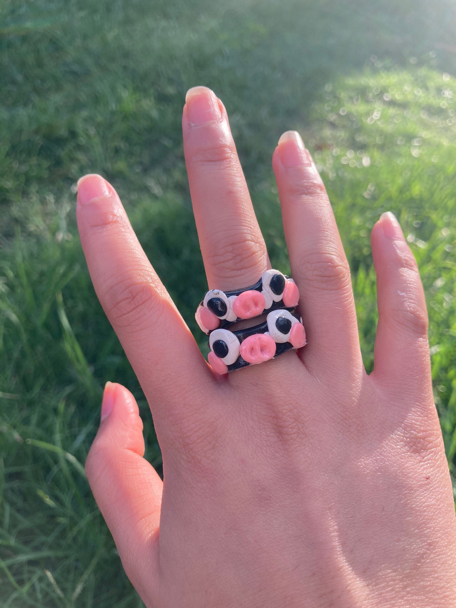 Cute Handmade Clay Cow Rings | Etsy