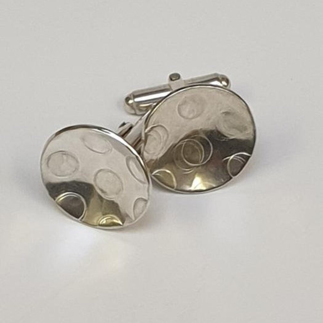 Handmade. Textured sterling silver cufflinks - Etsy France