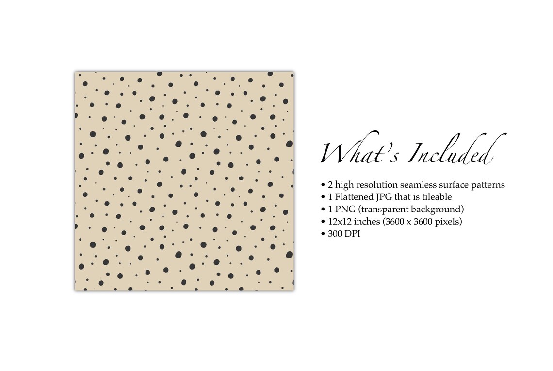 Boho Polka Dots Seamless Pattern, Surface Design, Digital Download File ...