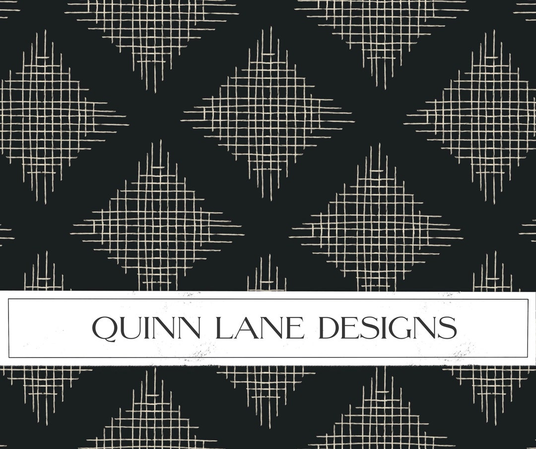 Neutral Crosshatch Seamless Pattern, Black Background, Diamond Surface ...