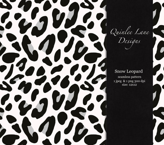 Snow Leopard Print Seamless Pattern Animal Skin Digital - Etsy