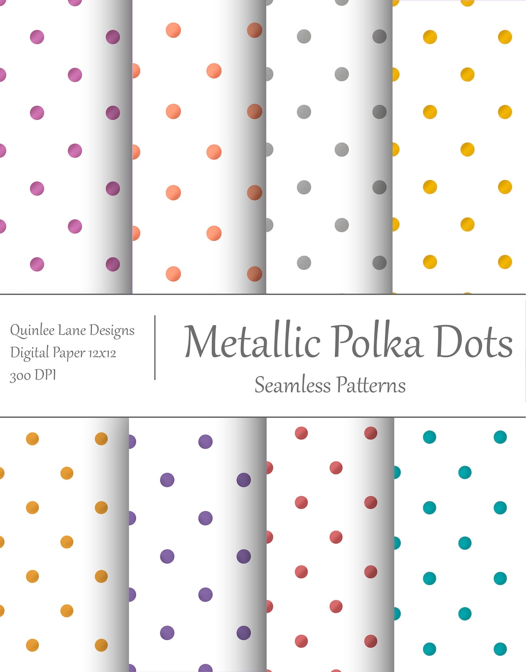 Metallic Polka Dot Seamless Pattern | Gold & Silver Paper (digital ...