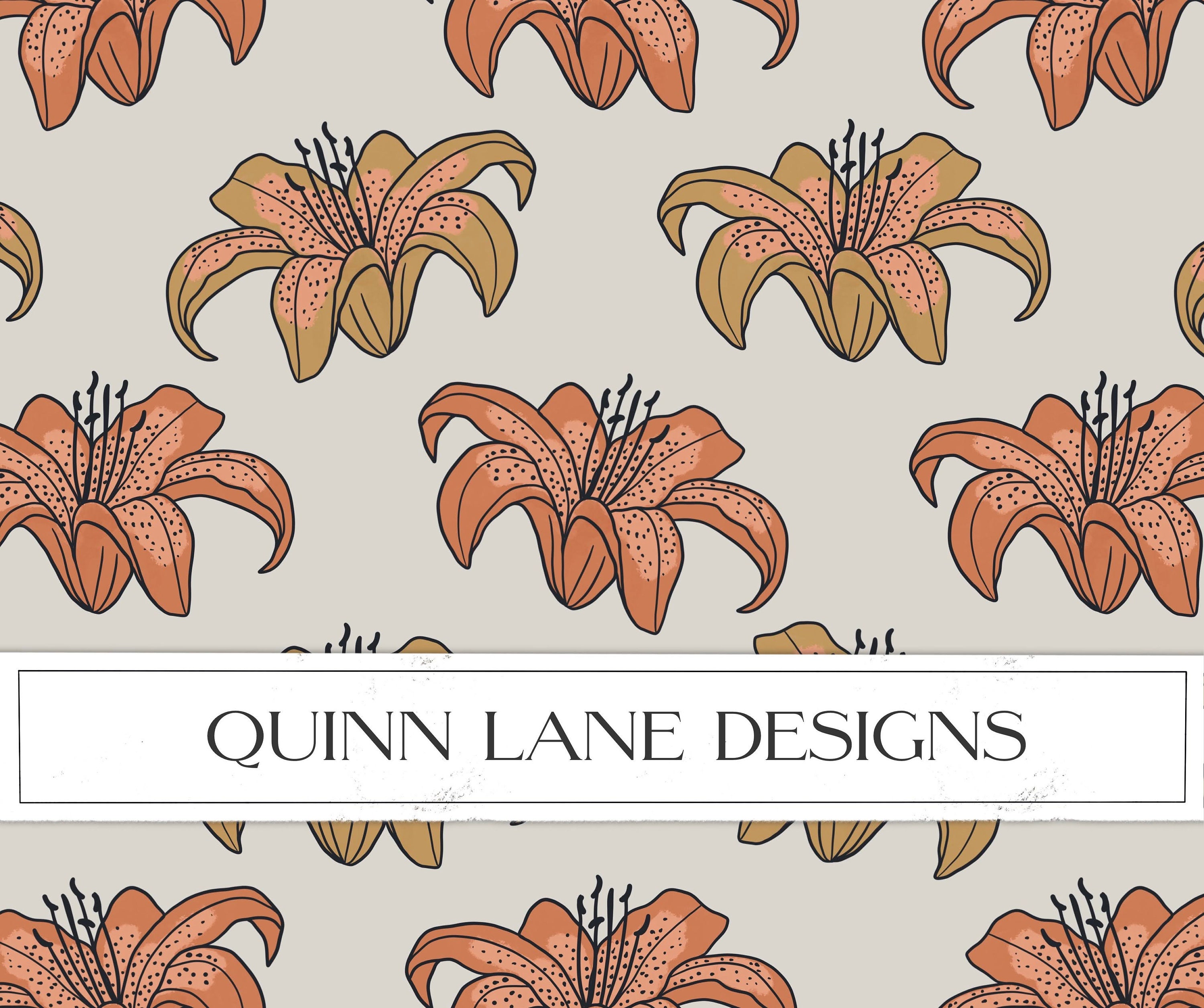 Tiger Lily Surface Pattern, Lily Seamless Pattern, Tiger Lily Fabric ...