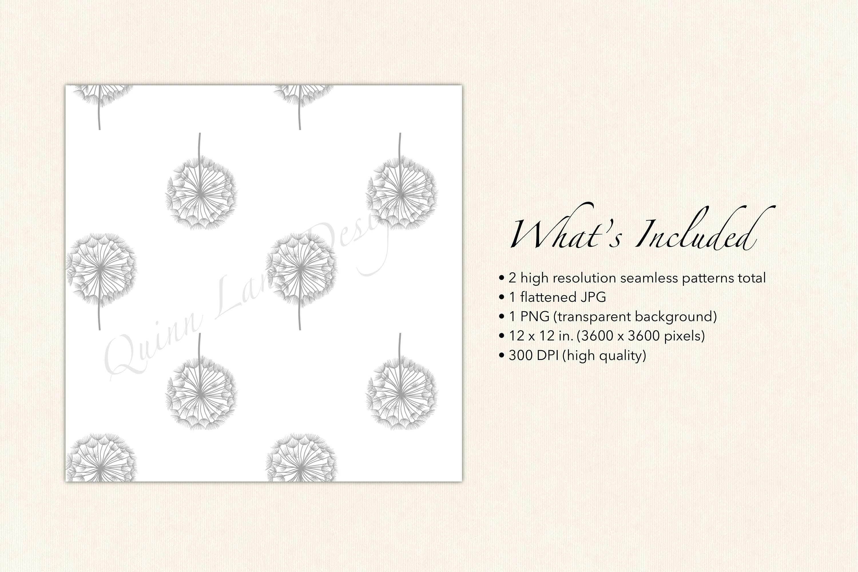 Dandelion Surface Pattern, Dahlia, Seamless Pattern, Plant Repeat ...