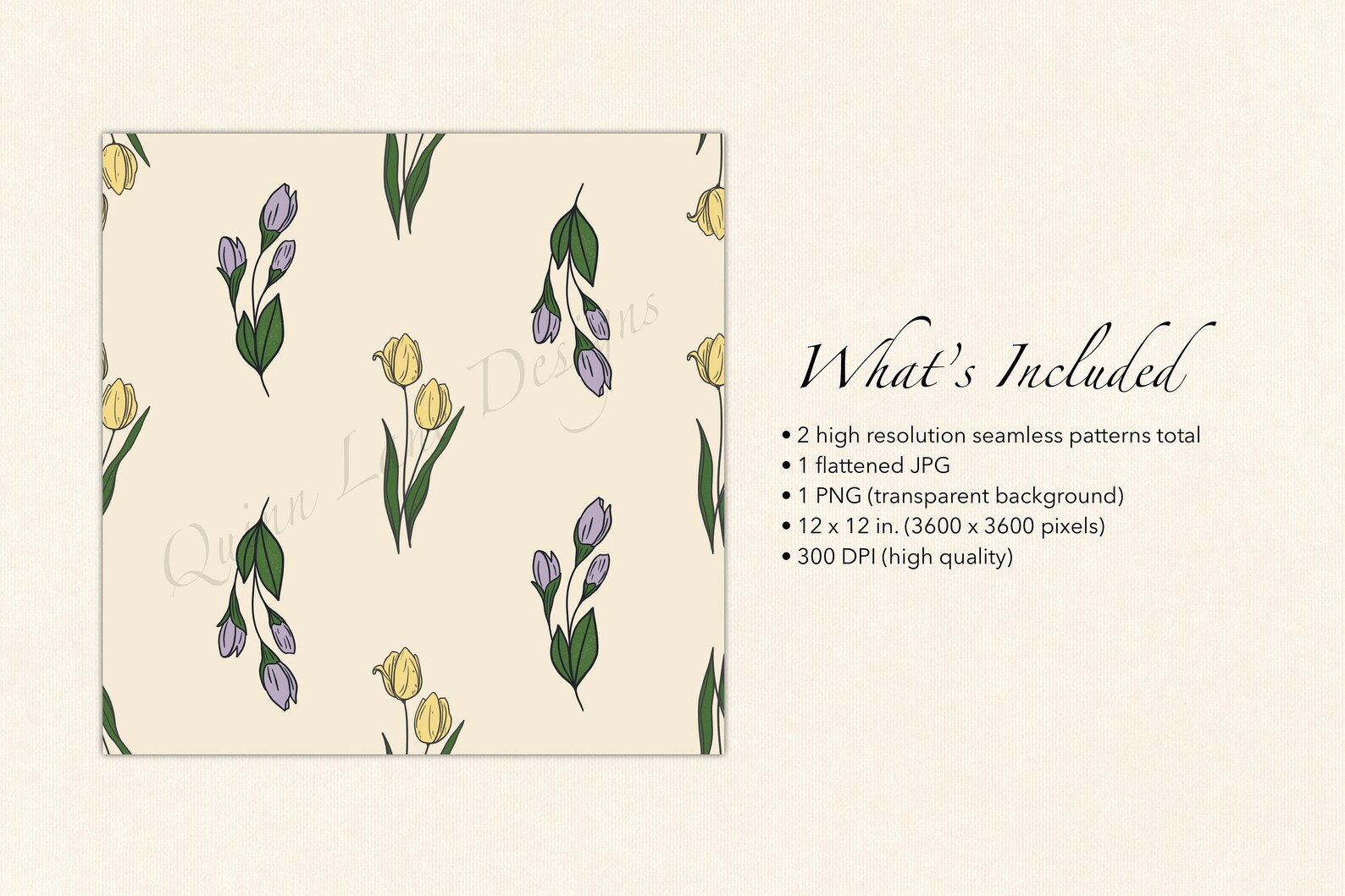 Tulip Surface Pattern, Spring Seamless Pattern, Flower Pattern, Tulip ...