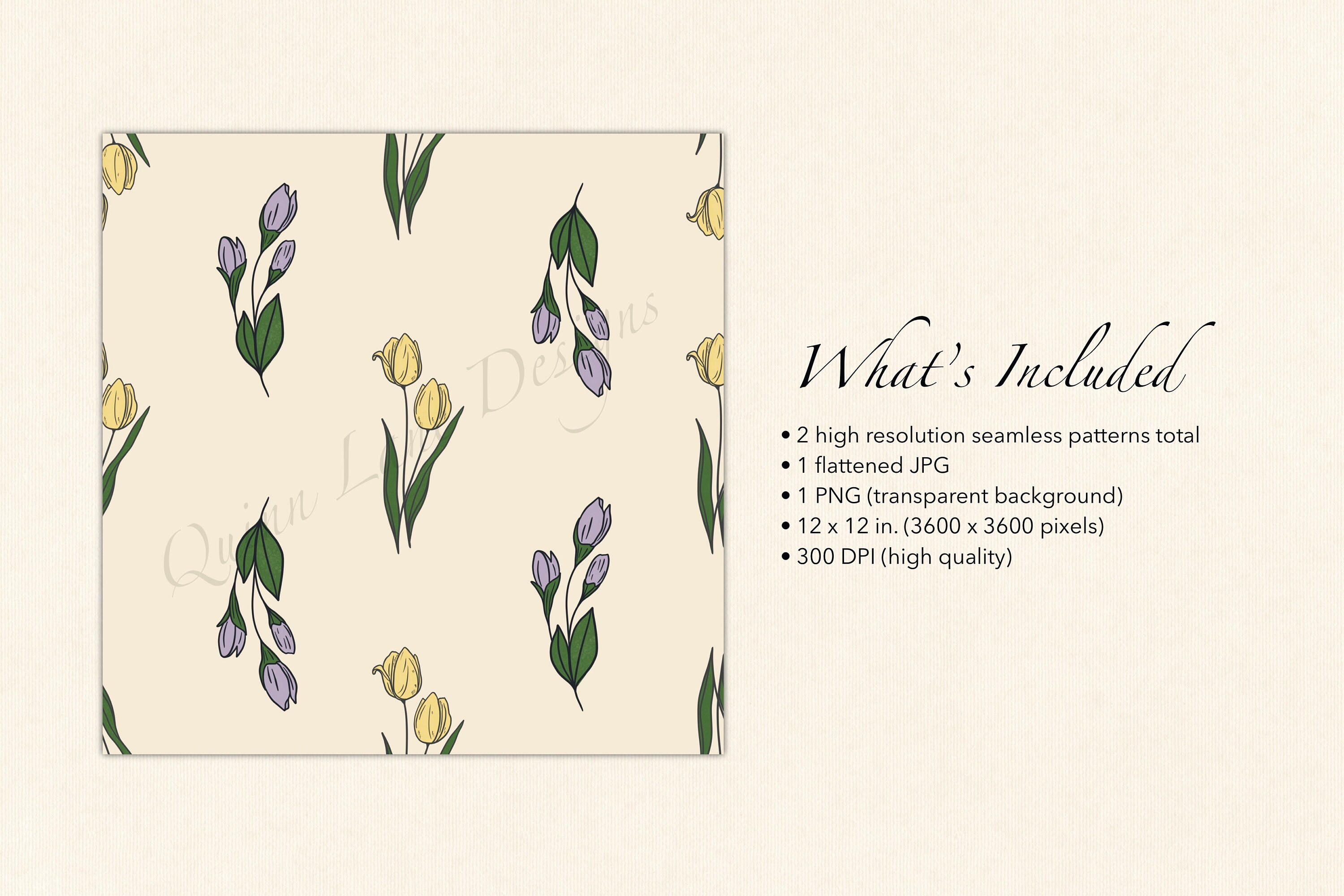 Tulip Surface Pattern, Spring Seamless Pattern, Flower Pattern, Tulip ...