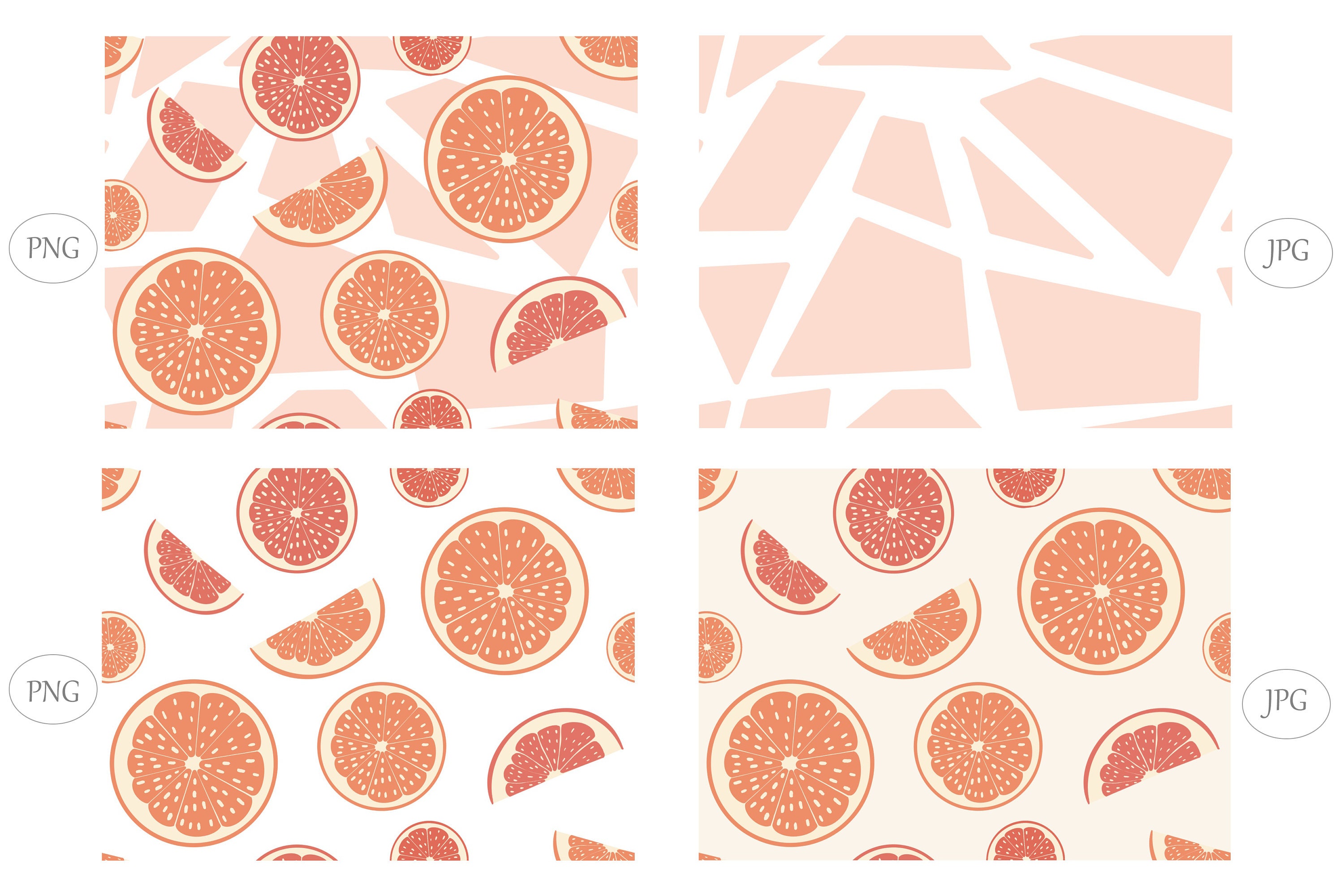 Grapefruit Seamless Patterns and Graphics, Grapefruit PNG File, Surface ...