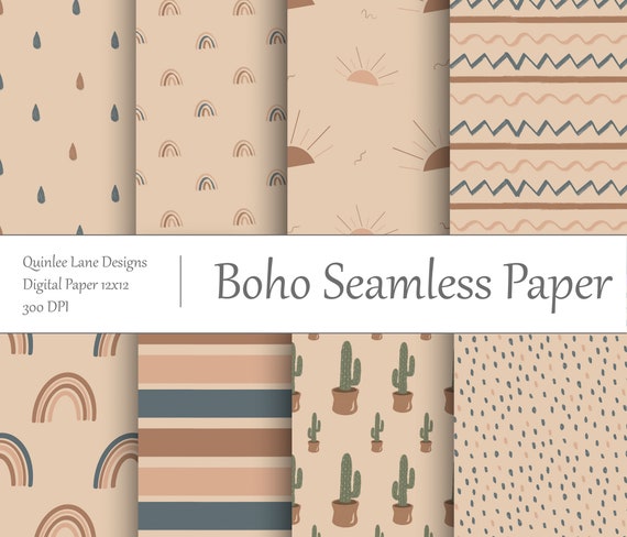 Boho Seamless Digital Paper Boho Rainbow Digital Paper | Etsy