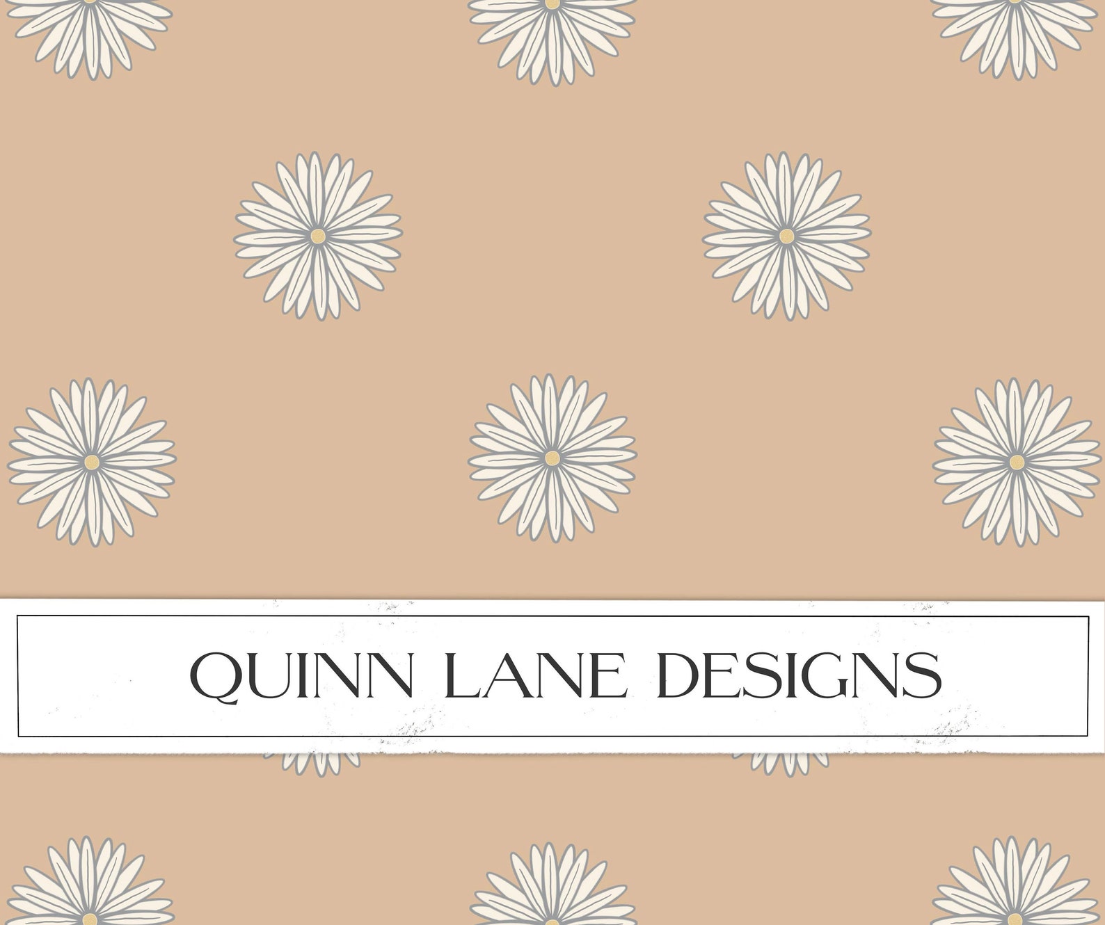 Minimalist Daisy Seamless Pattern, Neutral Fabric Design (digital ...