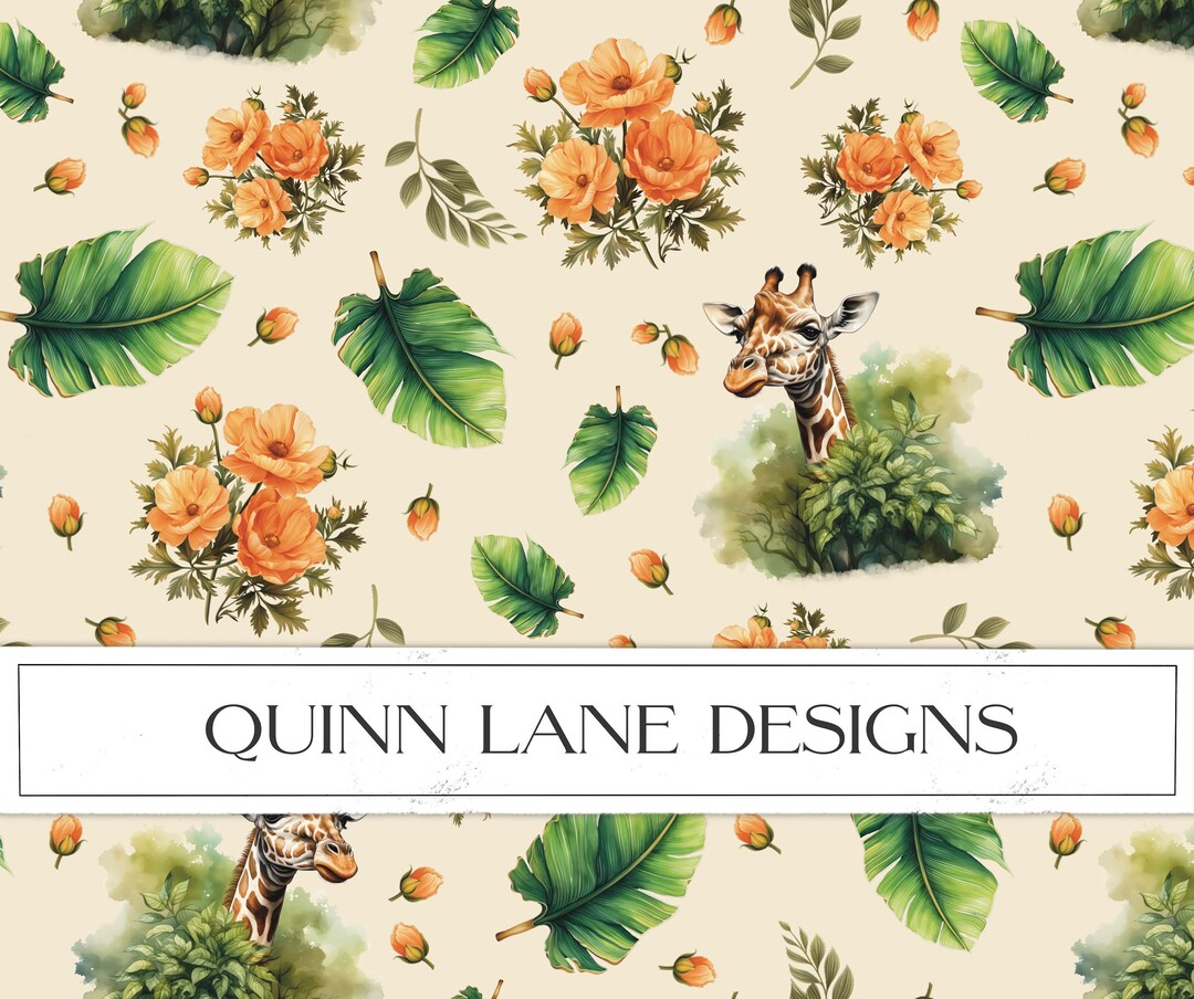 Giraffe Seamless Pattern, Giraffe Watercolor Seamless Pattern, Zoo ...