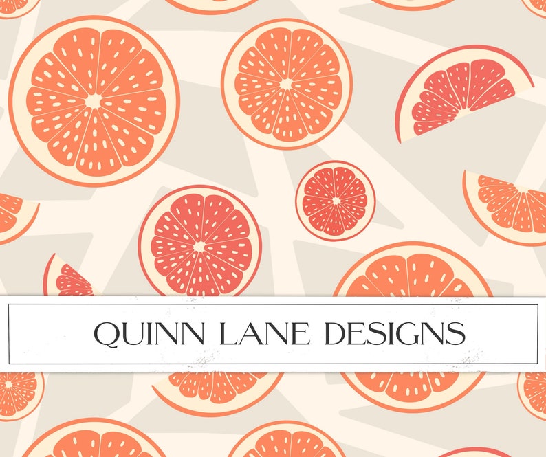 Grapefruit Seamless Pattern, Hand-drawn Grapefruit Surface Pattern ...