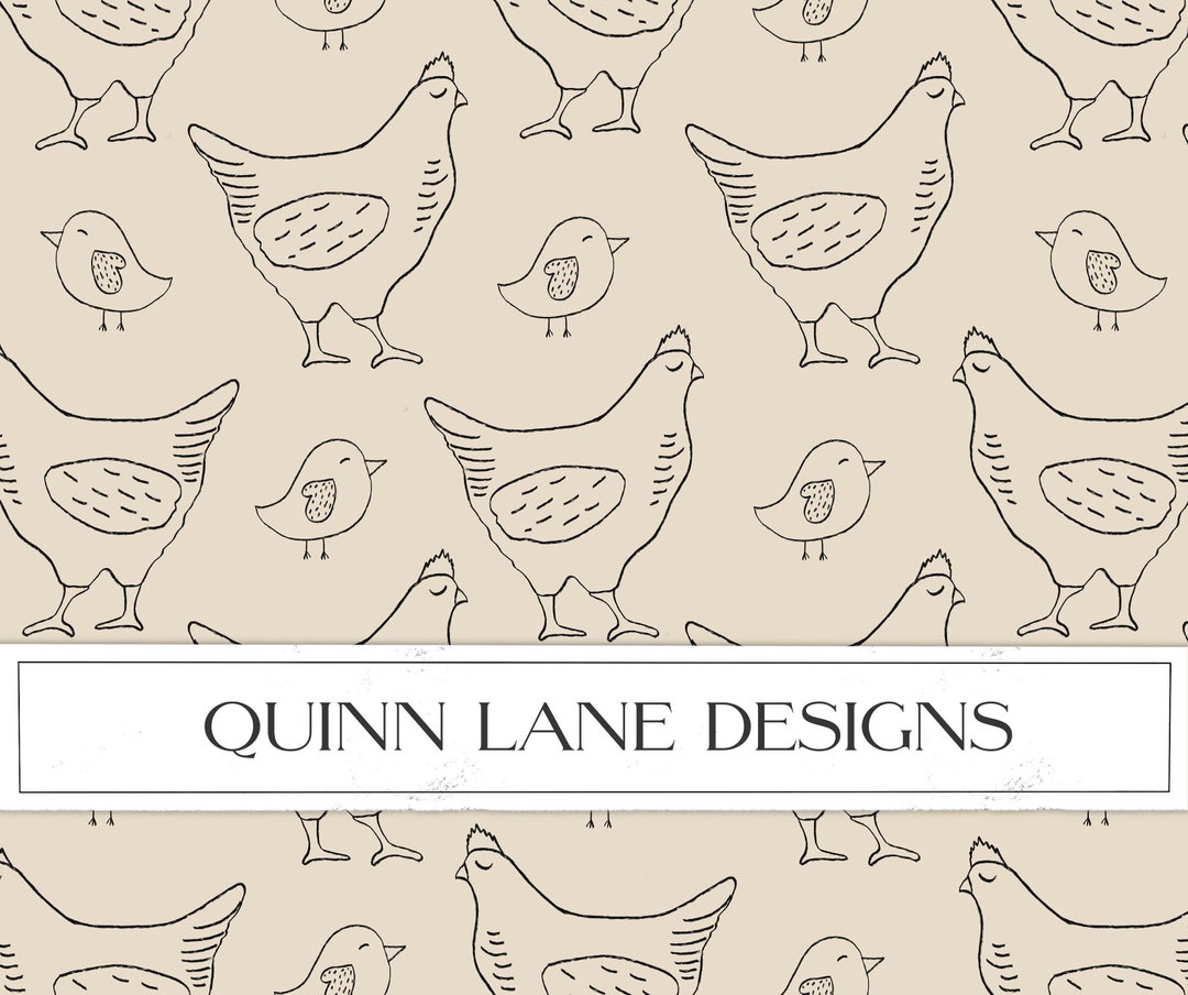 Chickens and Baby Chicks Seamless Pattern, Farm Animals, Minimalist ...