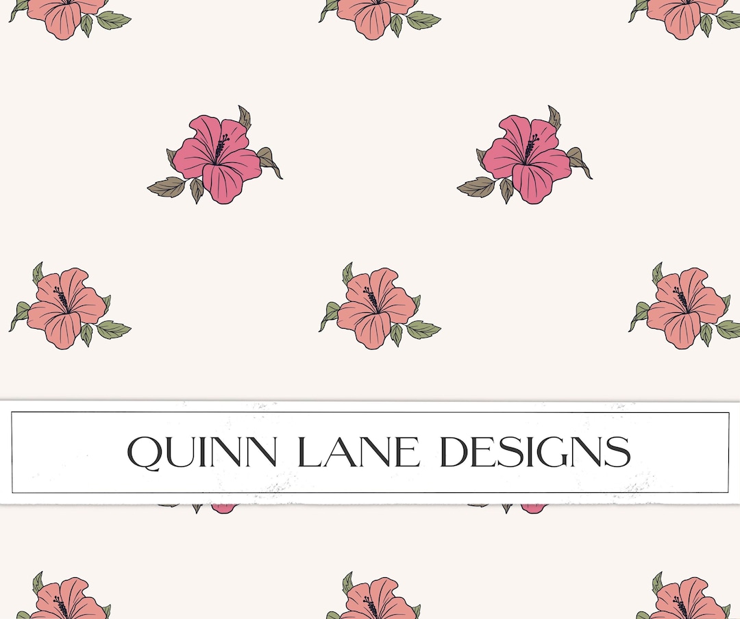 Pink Hibiscus Surface Pattern, Floral Seamless Pattern, Repeat Pattern ...